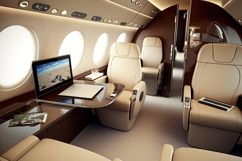 Business Jet Cabin, with Sleek Finishes and High-tech Amenities, for ...
