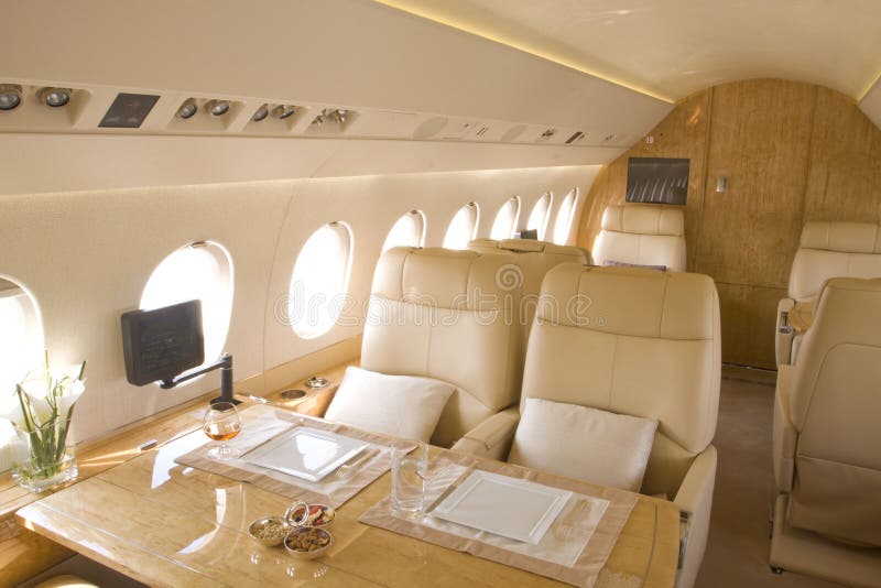 Interior of jet airplane stock photo. Image of cabin, plane - 8390442
