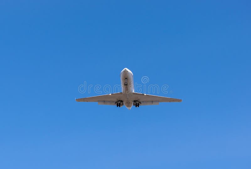 Business jet landing stock photo. Image of plane, fuselage - 215424806