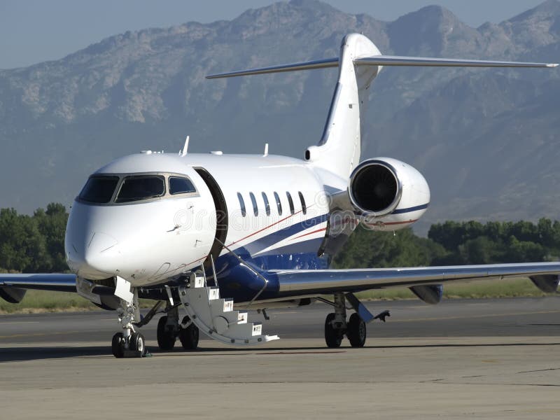 Business jet stairs stock image. Image of travel, wing - 2792083