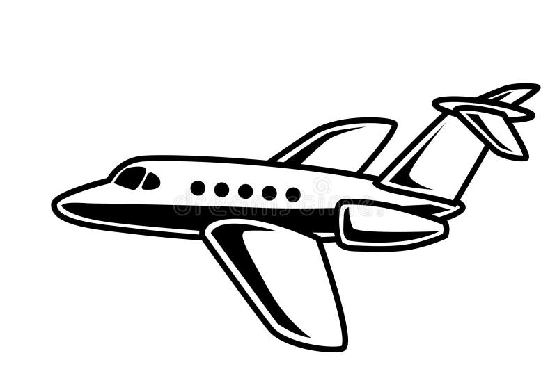 Business Jet. Stylized Drawing of a Jet Plane Stock Vector ...