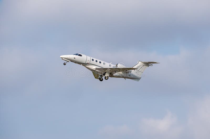 Business jet takeoff stock image. Image of aviation - 198699589