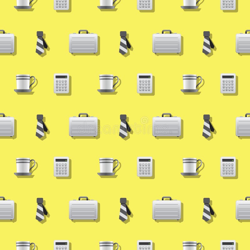 Business at the Office Bright Seamless Pattern Stock Vector ...