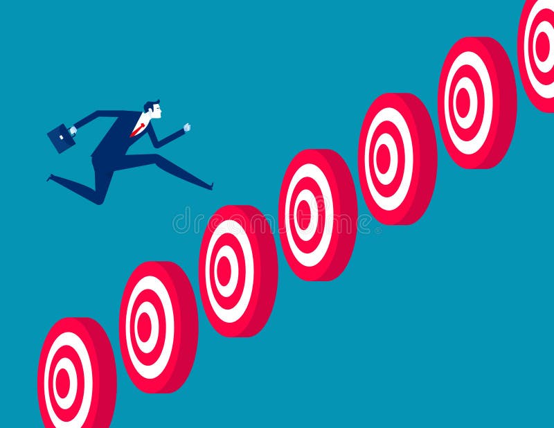 Business Jump Over Target. Business Success Vector Illustratio Stock ...