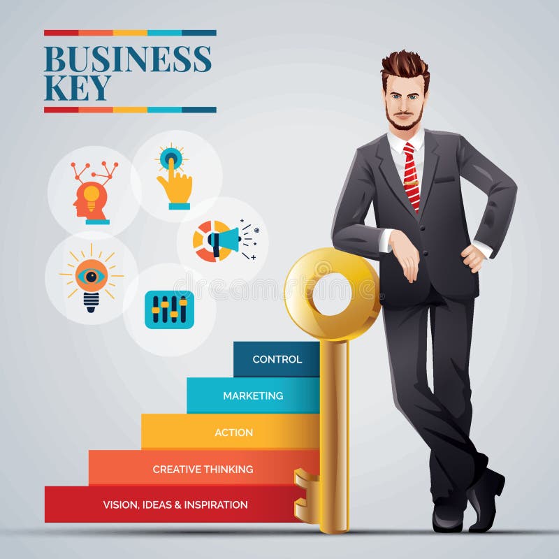 Business key concept stock vector. Illustration of advert - 182788640