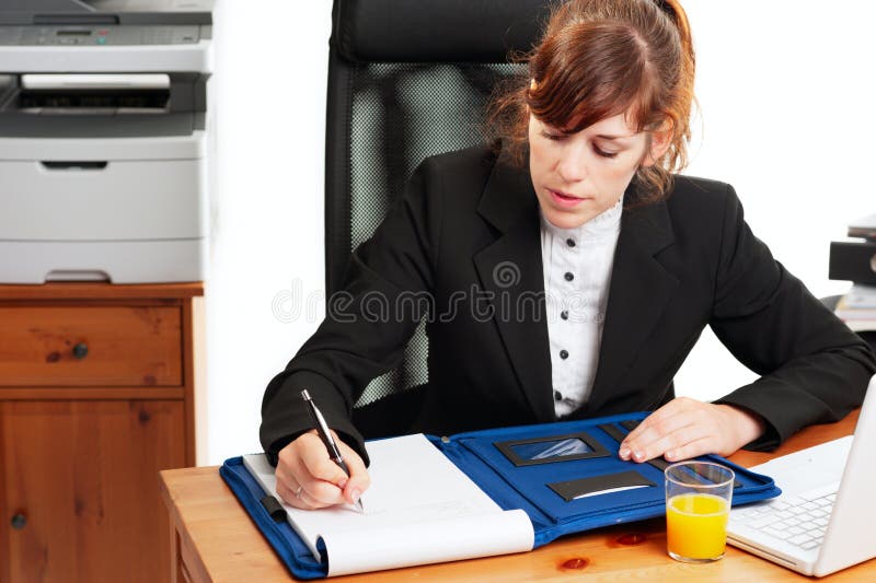 Business lady at a desk stock photo. Image of caucasian - 16061884