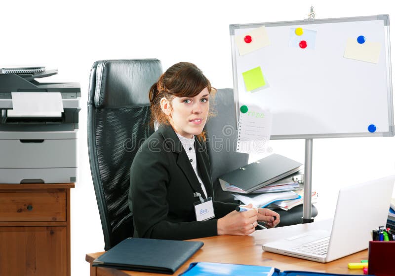 Business lady at a desk stock photo. Image of attractive - 16487258