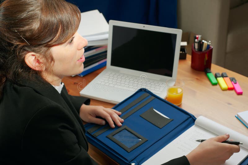 Business lady at a desk stock image. Image of meeting - 16760723