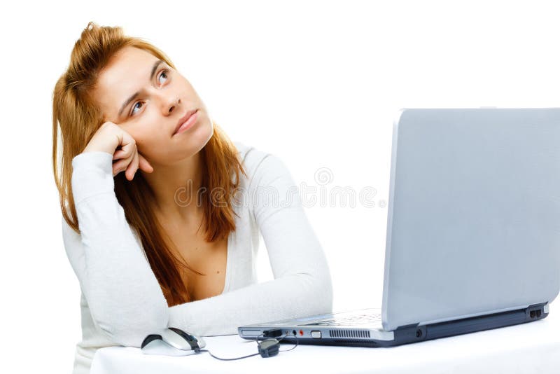 Business Lady Frustrated with Her Computer Stock Image - Image of ...
