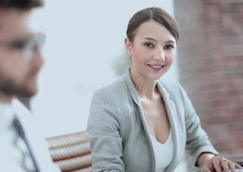 Closeup. Business Lady with His Assistant Stock Image - Image of office ...