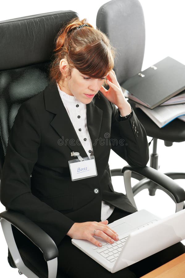 Business Lady with a Laptop Stock Image - Image of modern, busy: 16487225