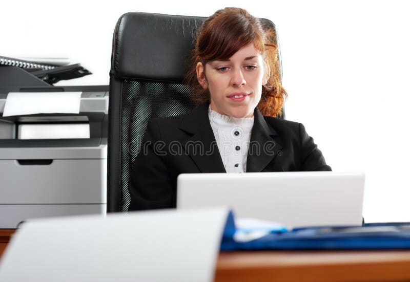 Business Lady with a Laptop Stock Photo - Image of occupation, person ...