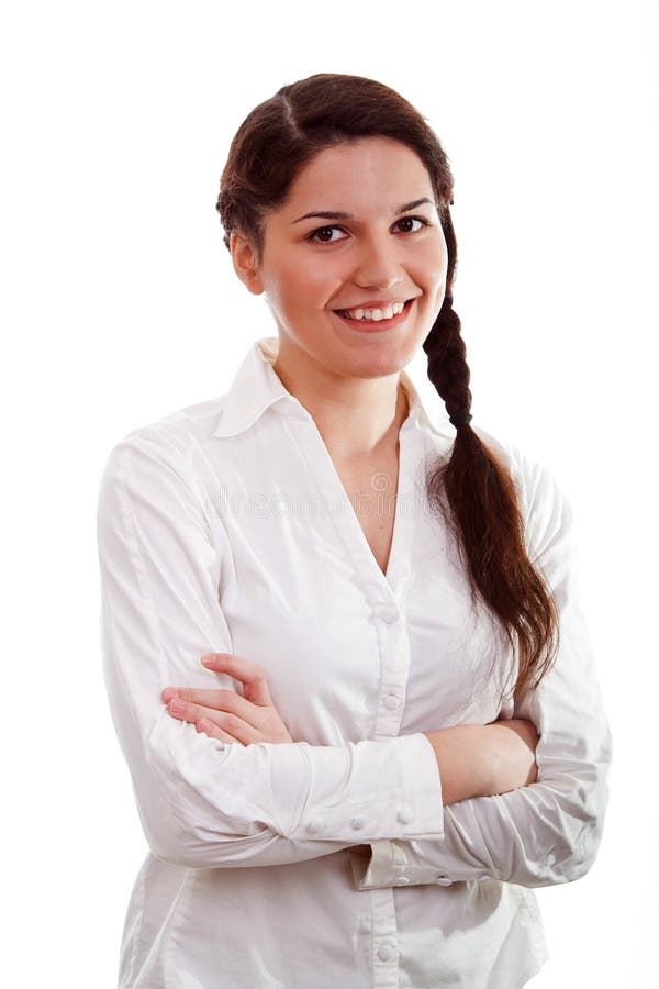 Business Lady on White Background Stock Photo - Image of success, happy ...