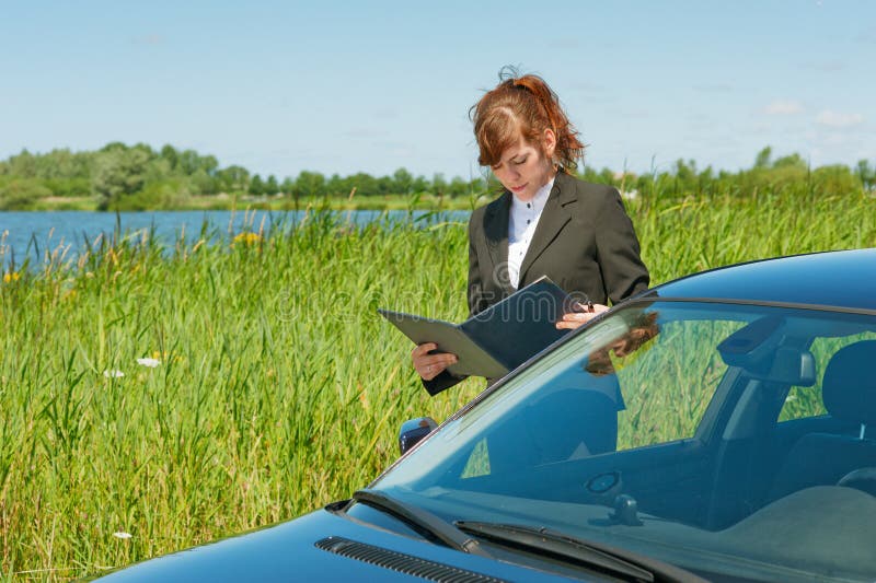 Business Lady Working Outdoor Stock Photo - Image of meadow, file: 16061942