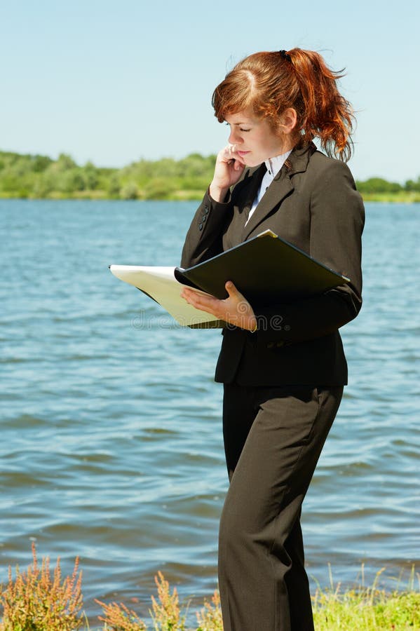 Business Lady Working Outdoor Stock Photo - Image of flow ...