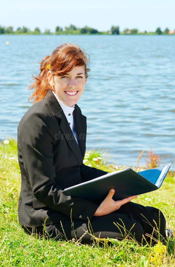 Business Lady Working Outdoor Stock Photo - Image of female, pretty ...