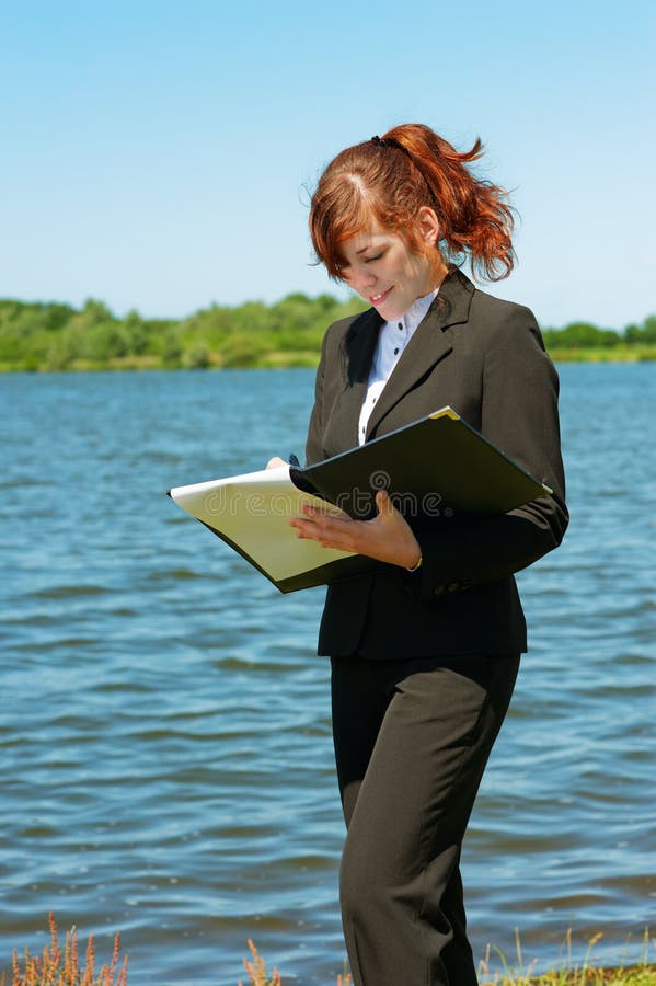 Business Lady Working Outdoor Stock Image - Image of outside, break ...