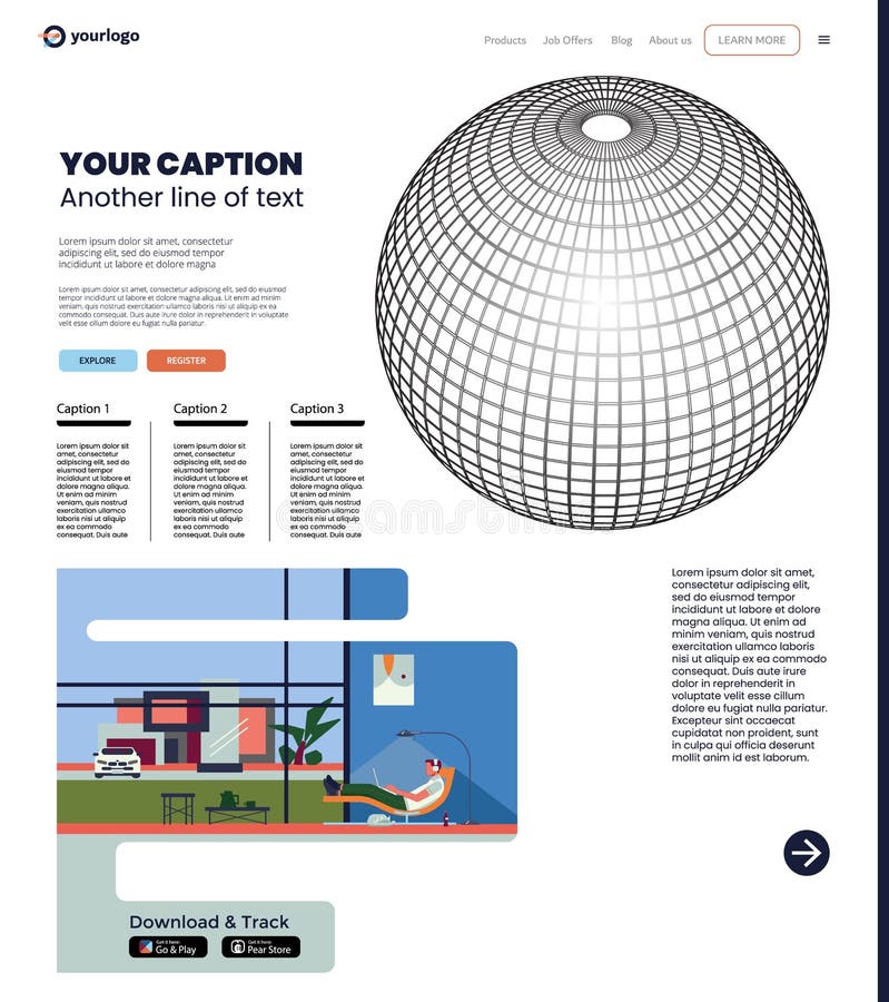 Business Landing Page, UI UX Design, General Topic Stock Vector ...