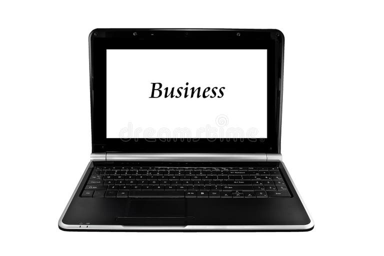 Business Laptop Computer Isolated on White Stock Photo - Image of data ...