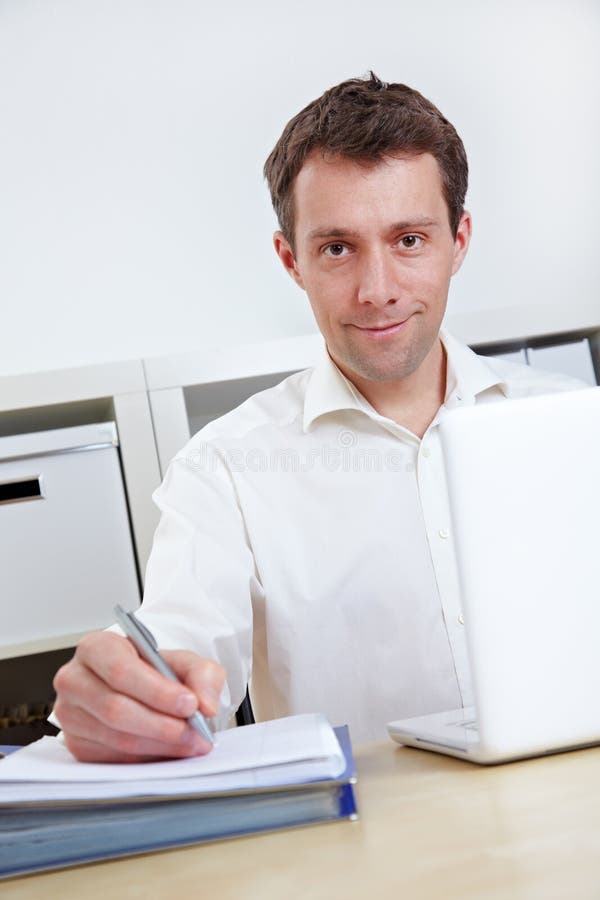 Business with Laptop and Files Stock Image - Image of caucasian ...
