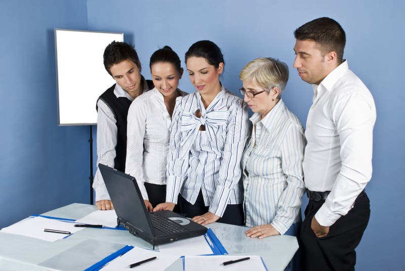 Business Laptop Office People Staff Using Стоковое Изображение ...