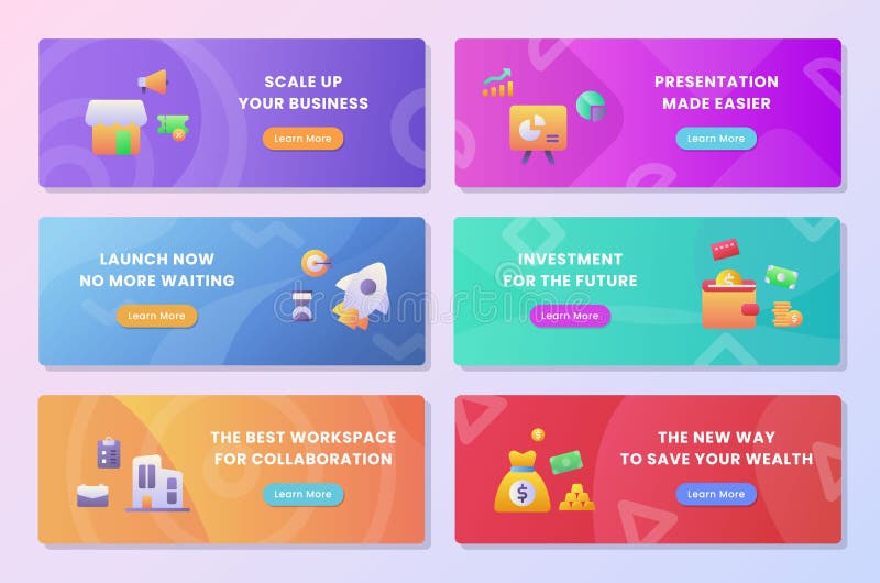 Business Launch Set Collection Package for Web Website Home Homepage ...