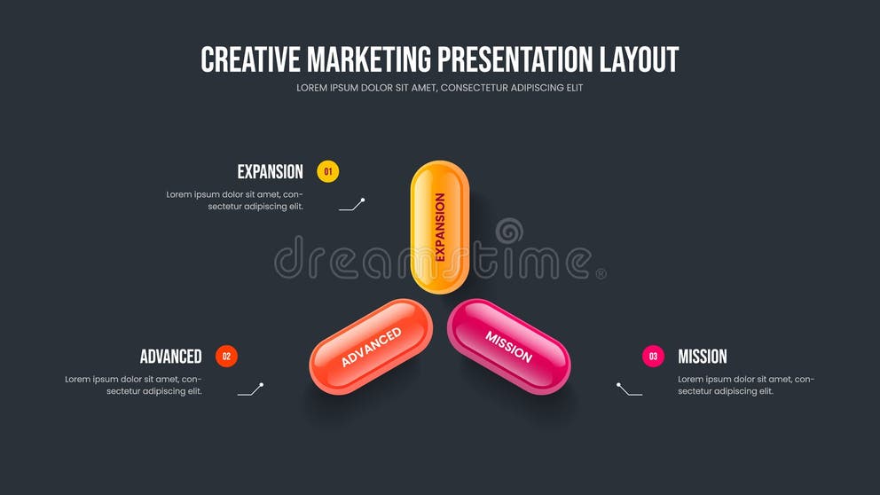 Business Launch 3 Step Diagram Slide Layout Stock Vector - Illustration ...