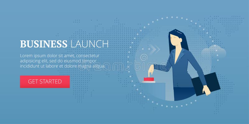 Business launch web banner stock illustration. Illustration of metaphor ...