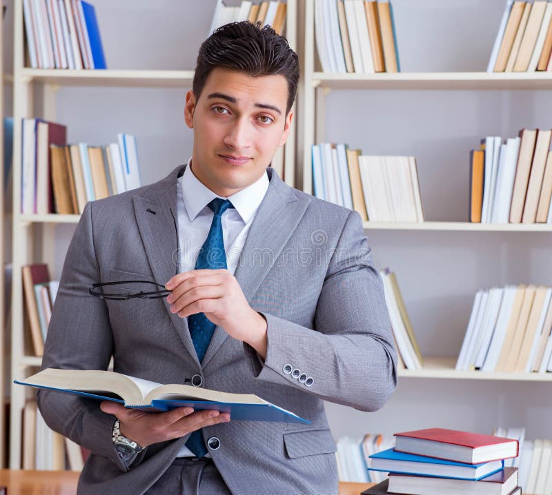 The Business Law Student Working Studying in the Library Stock Image ...