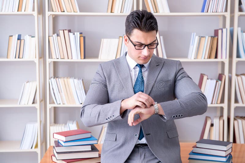 The Business Law Student Working Studying in the Library Stock Image ...