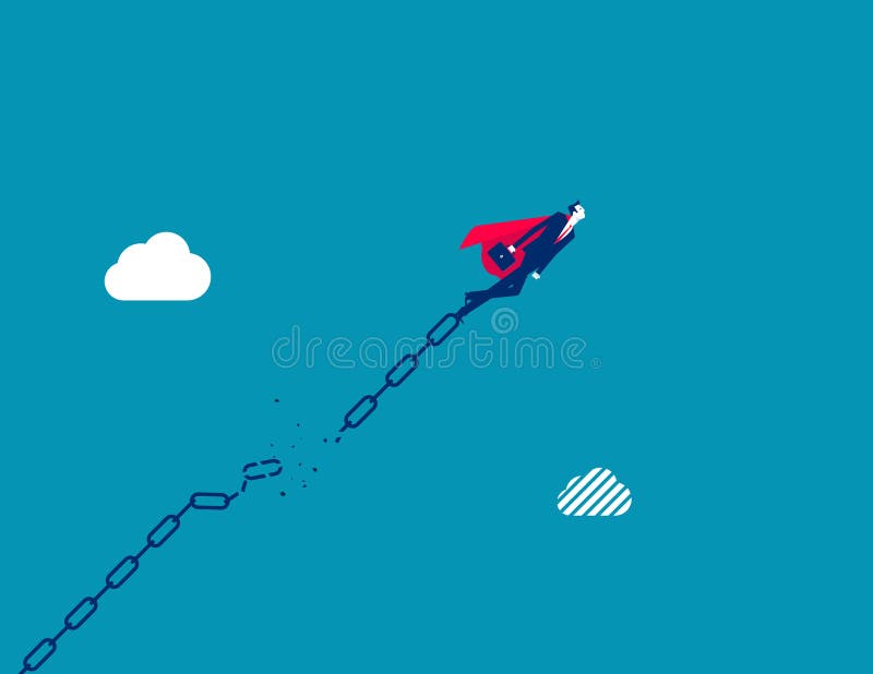 Business Leader Break the Chains. Business Inspiration Vector Flat ...