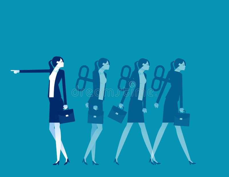 Business Leader Go Different Way. Business Vector Style Stock Vector ...