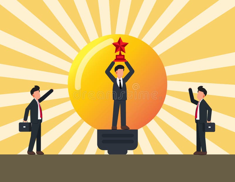 Business Leader Holding Success Target with Team Ideas. Successful ...