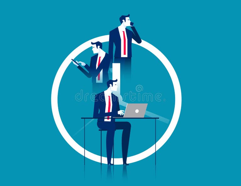 Business Leader Multitasking Stock Vector - Illustration of increase ...