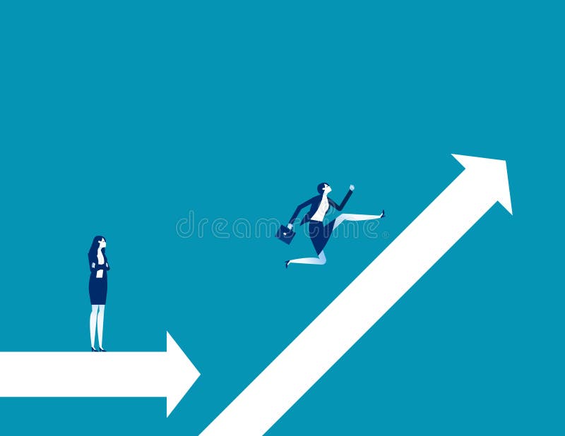 Business Leader Running Chart Growth and Look Forward. Business ...