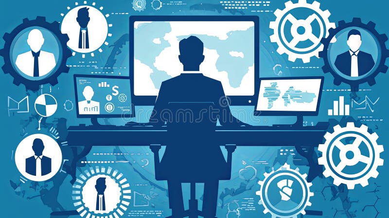 Business Professional Managing Remote Team with Digital Tools and ...