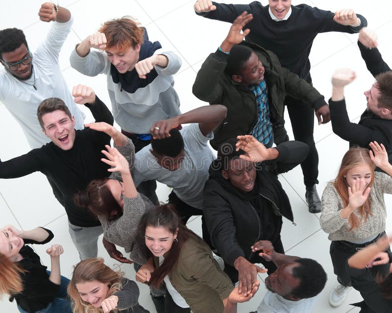 Business Leaders with Employees Group Showing Thumbs Up Looking Stock ...