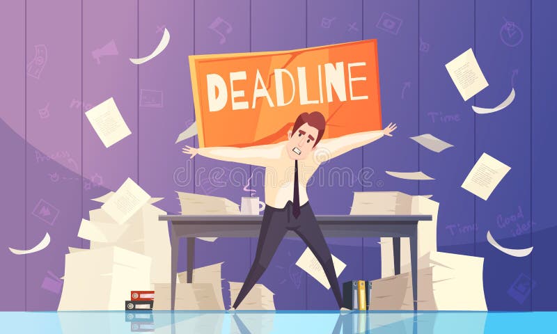 Deadline Pressure Cartoon Infographic Poster Stock Vector ...