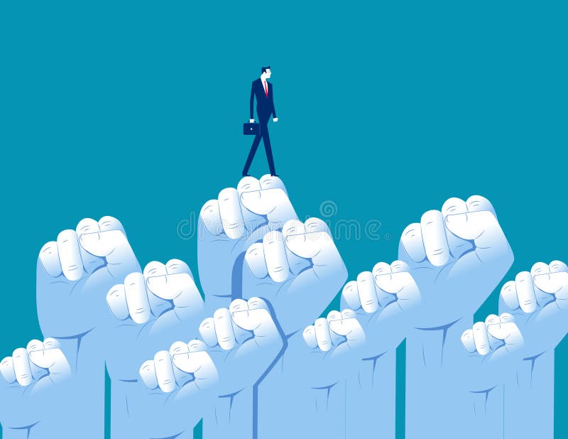 Business Leaders. Businesswoman Controls the Steering Wheel on Head ...