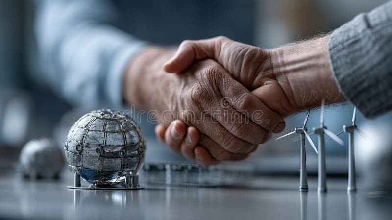 Business Leaders Shaking Hands Over Sustainable Project, Symbolizing ...