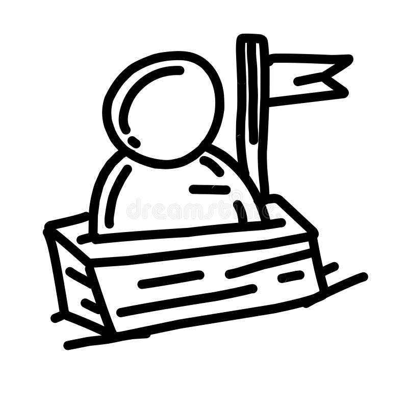 Business Leadership Hand Drawn Icon Design, Outline Black, Vector Icon ...