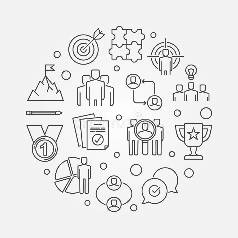 Leadership Vector Circular Illustration in Outline Style Stock Vector ...