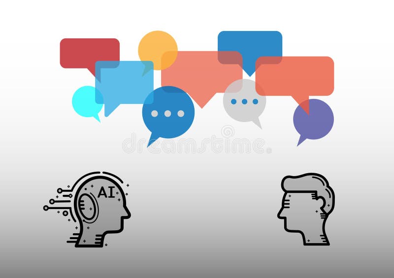 Business Learning Concept Conversation between Humans and Artificial ...