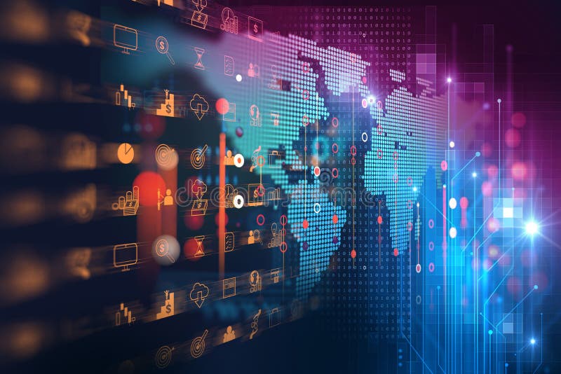 Blue Technology Graphic Design Element Flyer Template Stock Vector ...