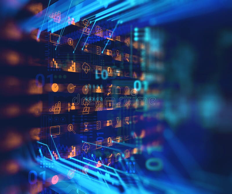 Silhouette of Virtual Human on Circuit Pattern Technology 3d Ill Stock ...