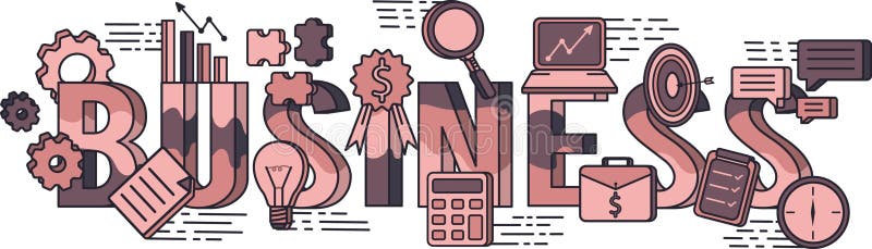 Business Lettering Design. Vector Illustration Decorative Design Stock ...