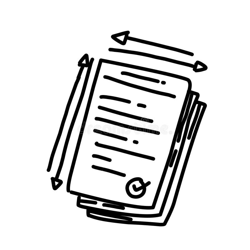 Business License Hand Drawn Icon Design, Outline Black, Vector Icon ...