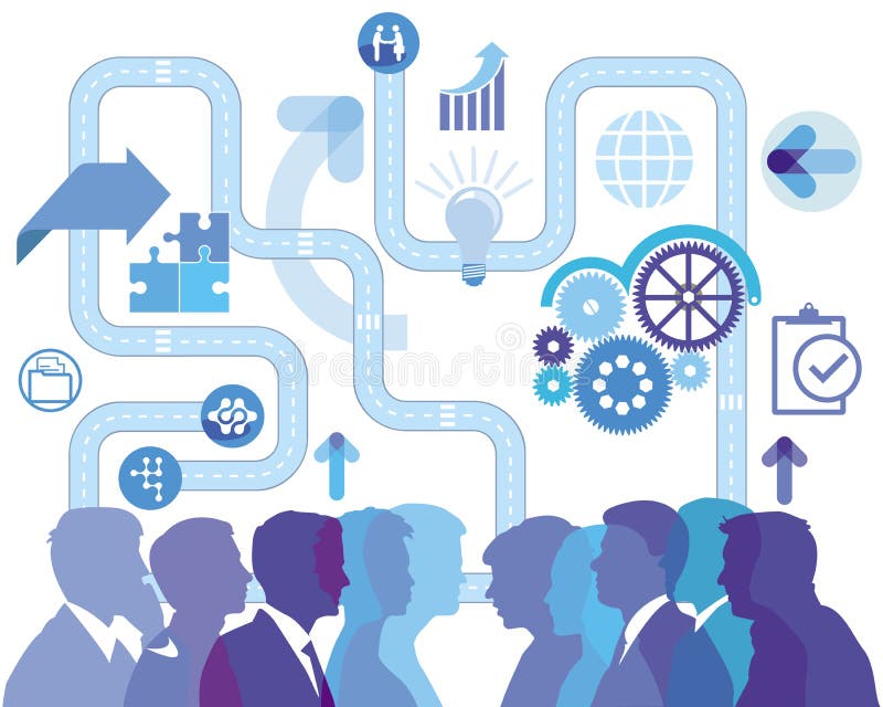 Business Life, Development and Communication Stock Vector ...