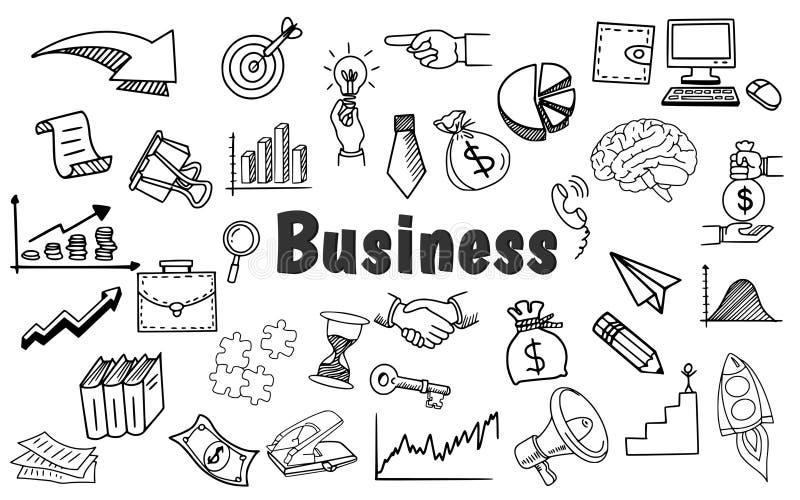 Business Line Art Doodle Hand Drawn Vector Isolated Stock Illustration ...