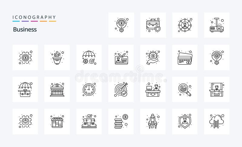 25 Business Line icon pack stock vector. Illustration of idea - 264537747